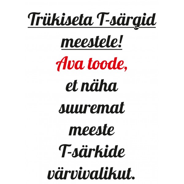 Särgimeister - kingiidee, meeste t-särgid, bodyd, t-särgid emadepäevaks ...